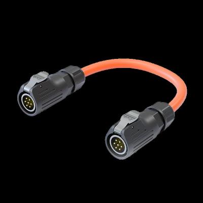 China LP20 Welded 7-Core Waterproof Power Connector 20A 500V with Flange Socket for Industrial Applications for sale