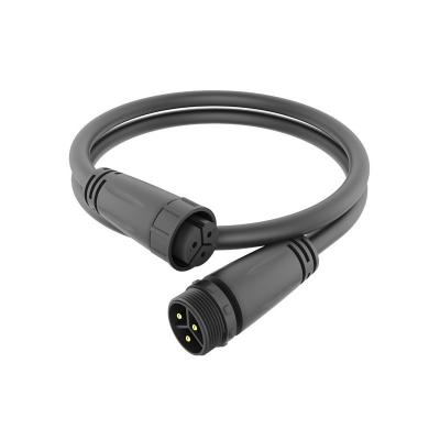 China M20 3-Core Waterproof Extension Cable Connector for Solar PV & Livestock Equipment - 20A 220V Rating for sale