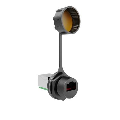 China M20 Panel RJ45 Waterproof Signal Connector with IP67 Rating and 180-Degree Aviation Plug for 125V/1.5A Applications for sale