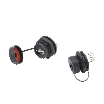 China 125V 1.5A IP67 Waterproof USB 3.0 Front Panel Cable Connector Male to Female Adapter with 2.0mm Panel Thickness for sale