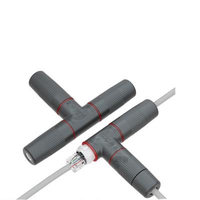 China RJ45 T-Type Waterproof Signal Connector IP67 Rated 125V 1.5A for 5G Communication Networks for sale