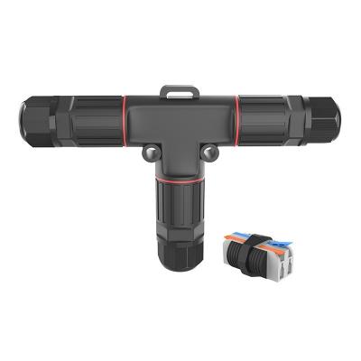 China M20 Waterproof Data Connector 3 Core Quick Card Press for Outdoor Lighting - 5.0-7.0mm Wire Diameter, -40°C to 105°C Temperature Range for sale