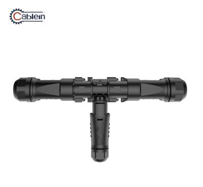 China IP68 40A High Current Waterproof Data Connector Panel Mount Tee Adapter for 5.5-13mm Panels for sale