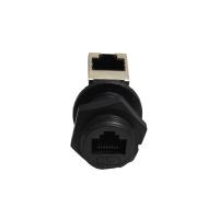 China PA66 Nylon IP67 Watertight RJ45 Connector 90 Degree Panel Type - 125V 1.5A Max CAT.5e Network Interface for sale