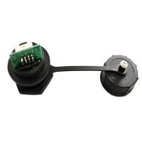 China Industrial IP67 RJ45 Waterproof Connector 125V 1.5A with Quick Plug Pins for 1000MHz Transmission for sale