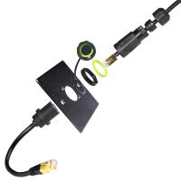 China M20 RJ45 Waterproof Connector IP68 Zinc Alloy Panel Type with Cable - 125V 1.5A Max Rating for sale