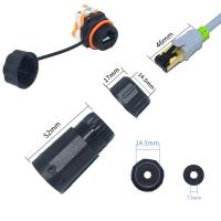 China Orange Panel Compact RJ45 Waterproof Network Connector IP68 Rated 125V 1.5A for Space Saving Solutions for sale