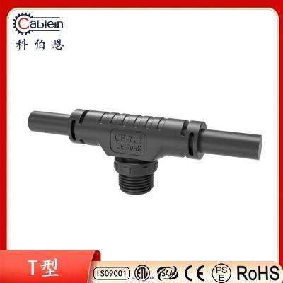 China M16 Rubber Coated T Tee Waterproof LED Connector 15A 500V IP67 for Street Lamp Modules for sale