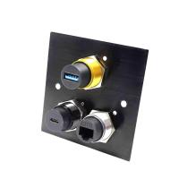 China IP67 Waterproof Panel Mount Connector with Threaded Coupling, 500V Operating Voltage, 10A-16A Current Rating for Industrial Applications for sale