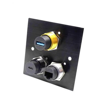 China Cablein CB-M20-2P Push Locking Waterproof Panel Mount Connector IP67 Rated 10A-16A 500V for sale