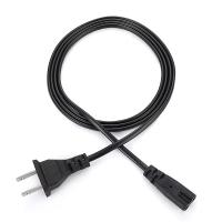 China UL Certified American Standard Two Flat Power Plug 1.5m Black with 4.8mm Pin Diameter and 6.8mm OD for sale