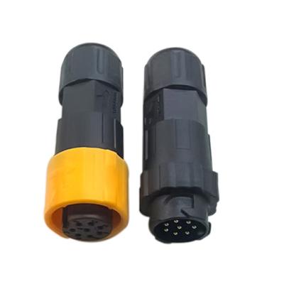 China IP67 Waterproof Circular Power Connector 4-Pin Male Female 500V 15A Self-Locking Butt Type for sale