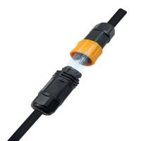 China IP67 Waterproof Circular Power Connector 4-Pin Male Female 500V 15A Self-Locking Butt Type for sale