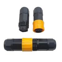 China IP67 Waterproof Circular Power Connector 4-Pin Male Female 500V 15A Self-Locking Butt Type for sale