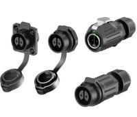 China 2 Pin LP Series Waterproof Power Connector IP68 PA66 20A 500V for sale