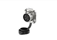 China LP20 Type 4-Core Locking Wire 20A Power Flange-Style Metal + Plastic Waterproof Connector for sale