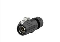 China LP20 7-Pin Waterproof Signal Connector 10A IP67 Metal-Plastic Flange Locking Type for sale