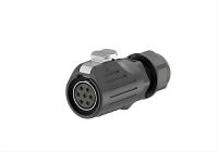 China LP20 7-Pin Waterproof Signal Connector 10A IP67 Metal-Plastic Flange Locking Type for sale