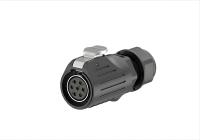 China LP20-7P Waterproof Connector 7 Pin 10A IP67 with Strain Relief for sale