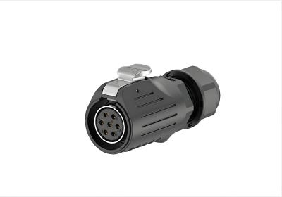 China LP20-7P Waterproof Connector 7 Pin 10A IP67 with Strain Relief for sale