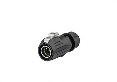 China LP20 5 Pin IP67 Waterproof Connector 10A Flange Mount Metal-Nylon for sale