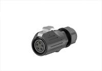 China LP20 5 Pin IP67 Waterproof Connector 10A Flange Mount Metal-Nylon for sale