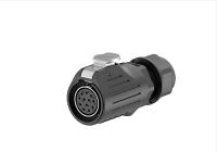 China LP20 12-Pin 5A Signal Waterproof Connector, Metal-Plastic Shell With Pre-wired Solder Terminals for sale