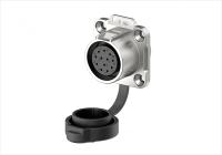 China LP20 12-Pin 5A Signal Flange Mount Waterproof Connector - Metal Shell, Plastic Interface, Solder Terminals for sale