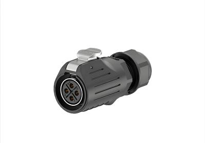 China LP20 4-Pin 20A Power Flange Mount Waterproof Circular Connector IP68 Rated for sale