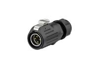 China LP20 4-Pin 20A Power Flange Mount Waterproof Circular Connector IP68 Rated for sale