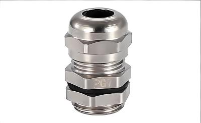 China PG7 IP68 Waterproof Metal Cable Gland  Nickel Plated Brass Heavy Duty for sale