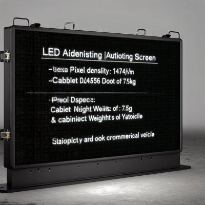China Customizable Car LED Advertising Screen 147456 Dot/m2 Pixel Density 7.5kg Cabinet Weight for sale