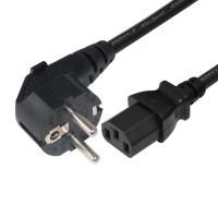 China Eu 3 Pin Plug C13 PC Power Supply Cable Cord 1.8m For Computer Monitors for sale