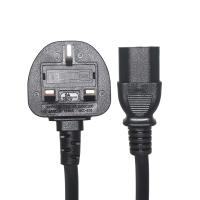 China BS1363 UK 3 Pin Power Cable , 250v 13a Fused Plug IEC C13 Power Cord for sale