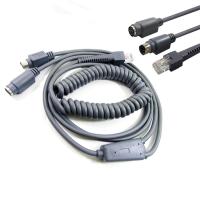 China CBA-K02-C09PAR PS2 Keyboard Wedge Cable Coiled Sprail For Barcode Scanner for sale