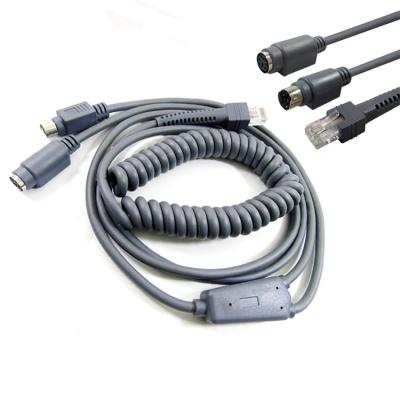 China CBA-K02-C09PAR PS2 Keyboard Wedge Cable Coiled Sprail For Barcode Scanner for sale