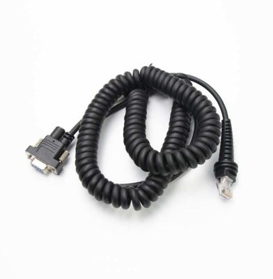 China RS232 DB9 Male To Rj45 Cable Coiled 3M Length 5V Black Color for sale