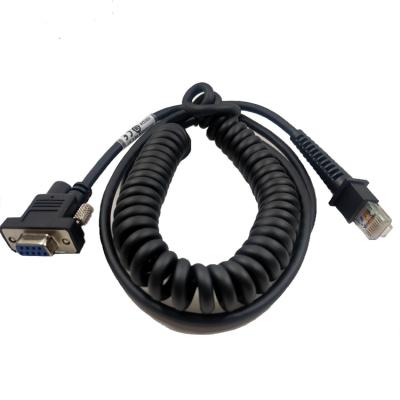 China Coiled Spiral Barcode Scanner Cord , Cable Rs232 DB9 Female For Datalogic Gd4130 for sale
