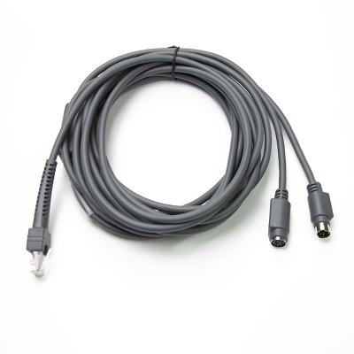 China 3M Compatible PS2 Keyboard Wedge Cable For LS2208 LS4208 Barcode Scanner for sale