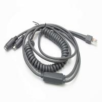 China Ps2 KBW Wedge Barcode Scanner Cord Cable Spiral 3m 5m Length For Symbol for sale