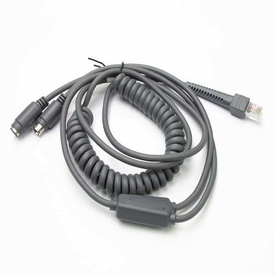 China Ps2 KBW Wedge Barcode Scanner Cord Cable Spiral 3m 5m Length For Symbol for sale