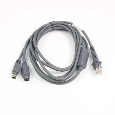 China PVC Barcode Scanner Cord Cable Ps2 Kwb Keyboard Wedge To Rj50 10P10C for sale