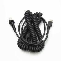 China 5m Retractable Barcode Reader Cable , Sprial USB Cable For Barcode Scanner for sale