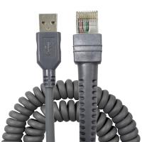 China Spiral Retractable Rj45 To USB Cable For Symbol Ls2208 Barcode Scanner for sale