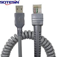 China USB A Male To Rj45 Barcode Scanner Cables Spiral For Symbol Ls2208 for sale