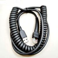 China Spiral Retractable Rj45 To USB Cable For Symbol Ls2208 Barcode Scanner for sale
