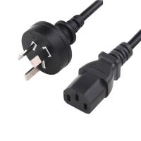 China SAA Black C13 Extension Cord , 10A 250V Power Cord Au Australia AC Plug Type for sale