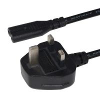 China UK Plug Universal Laptop 3 Pin Power Cable Cord Figure 8 C7 Standard for sale