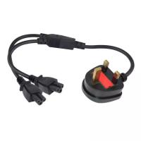 China C5 UK 3 Pin Power Cord ,  2 In 1 Y Type Electronic Power Cable for sale