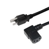 China Angle Elbow Power Supply Cable Cord  IEC C13 Plug American Extension 110V 10A for sale